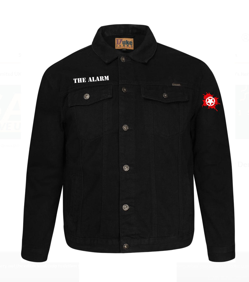 Black Embroidered Denim Jacket - Star & Poppy logo – THEALARM.COM ...